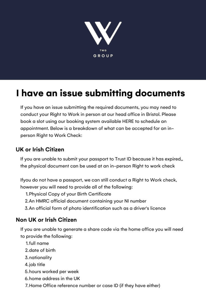 RTW Issues - TWG Group